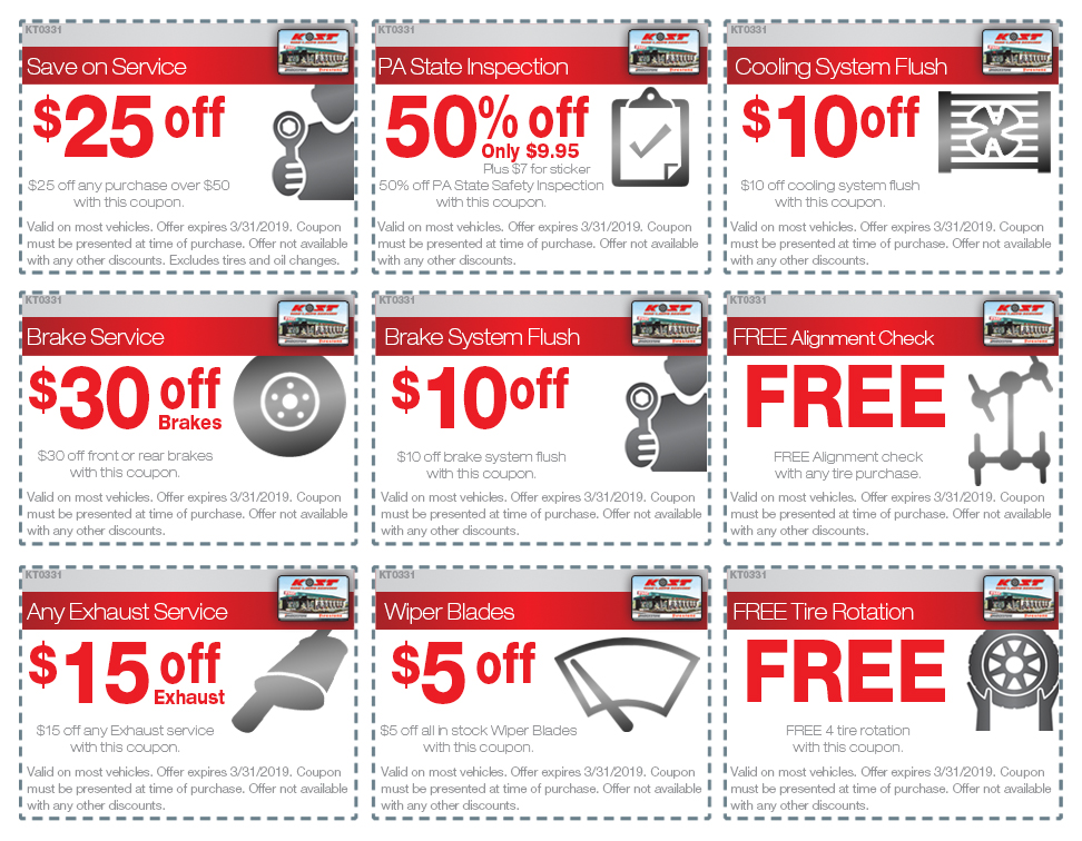 Coupons Kost Tire And Auto Tires And Auto Service Pennsylvania